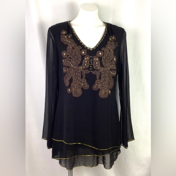 Kaelyn Max | Tops | Kaelynmax Sheer Chiffon Designer Blouse | Poshmark